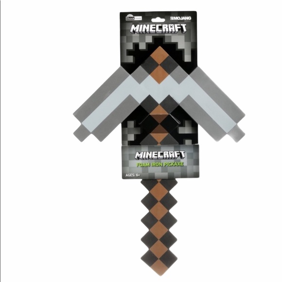 Thinkgeek | Toys | Minecraft Foam Iron Pickaxe Nwt | Poshmark